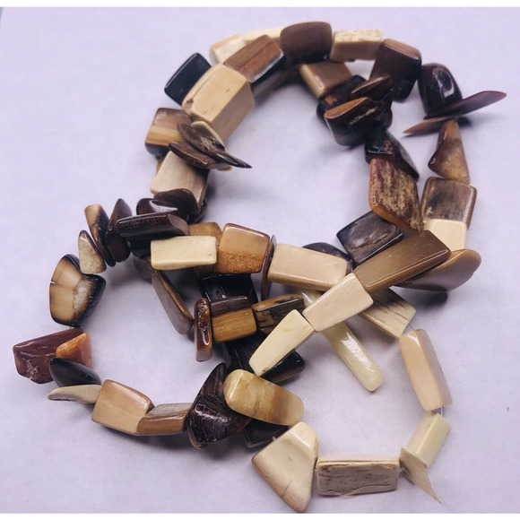 Unbranded | Jewelry | Brown Shell Gemstone Nugget Bead Necklace Hand ...